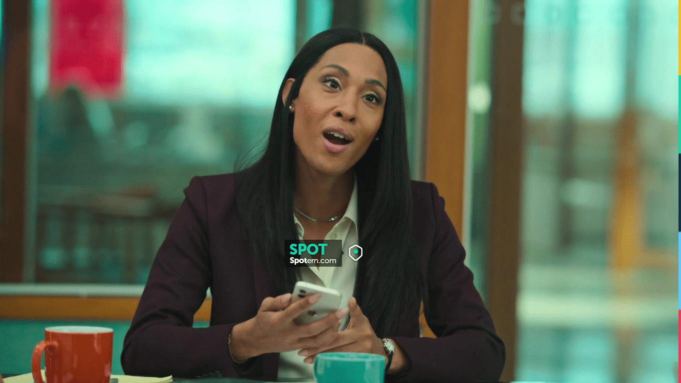 Theory Stretch Silk Classic Fitted Shirt in Ivory worn by Sofia Salinas (Mj Rodriguez) as seen ...