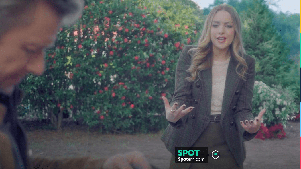 Sandy Liang Khaki Side Miniskirt worn by Fallon Carrington (Elizabeth ...