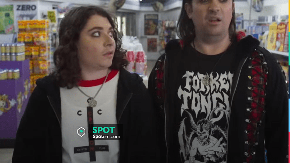 Crimson Crypto Club Tee worn by Blockchain Coltrane (Austin Zajur) in ...