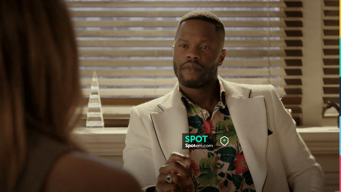 Etro Tropical Floral Sport Shirt worn by Jeff Colby (Sam Adegoke) as ...