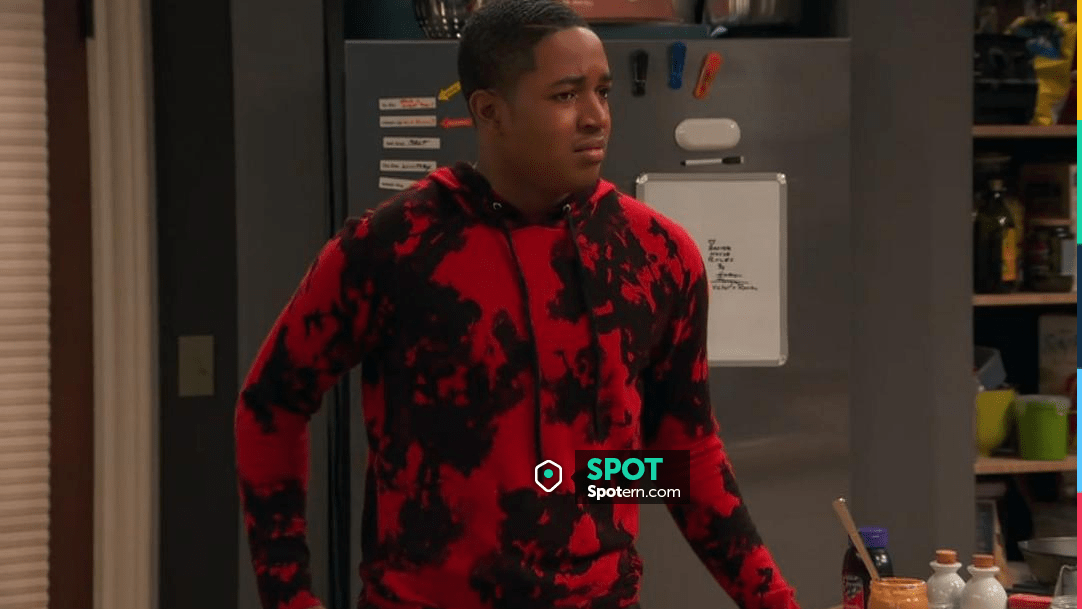 INC International Concepts Tie-Dye Cashmere Sweater in red worn by ...