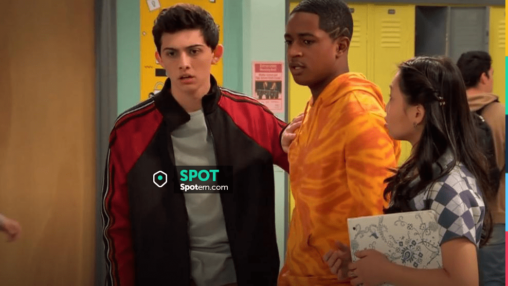 Karl Lagerfeld Paris Color-Block Tonal Logo Tape Track Jacket worn by ...