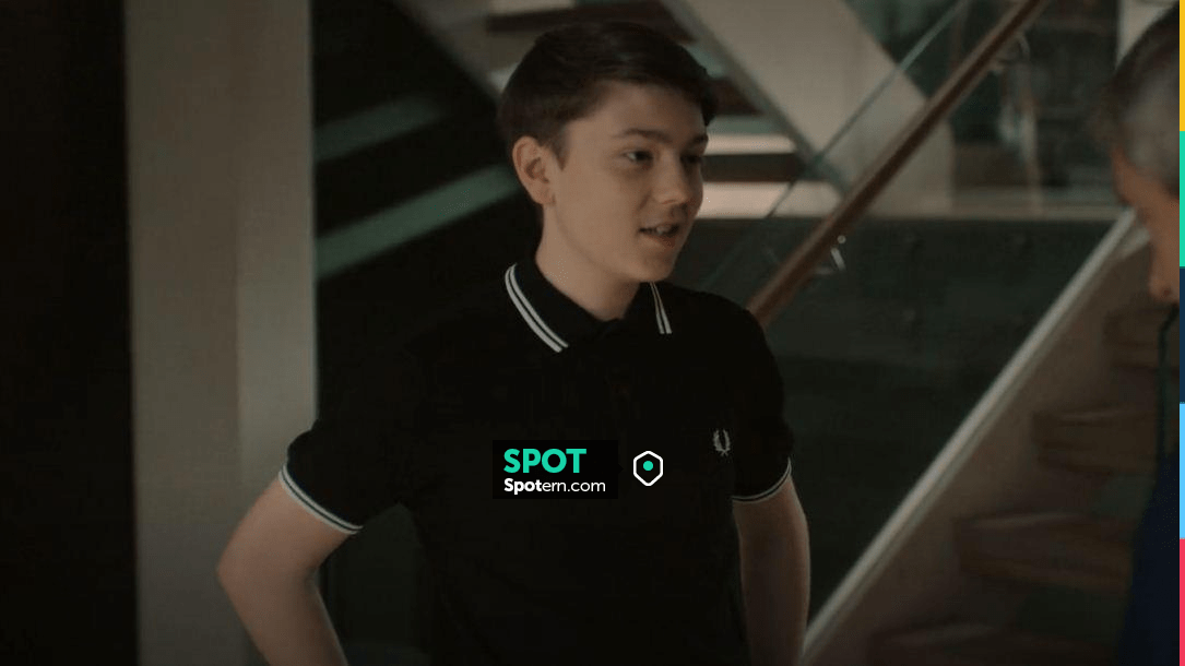 Fred Perry Twin Tipped Logo Polo in Black worn by (George Wakeman) as ...