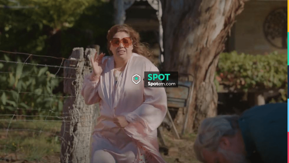 Prettylittlething Pink Satin Feath­er Trim Long Robe worn by Diana West ...