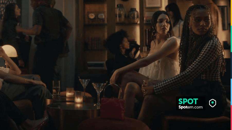 Alice + Olivia Renna Button Mini Wrap Skirt worn by Monet de Haan ...