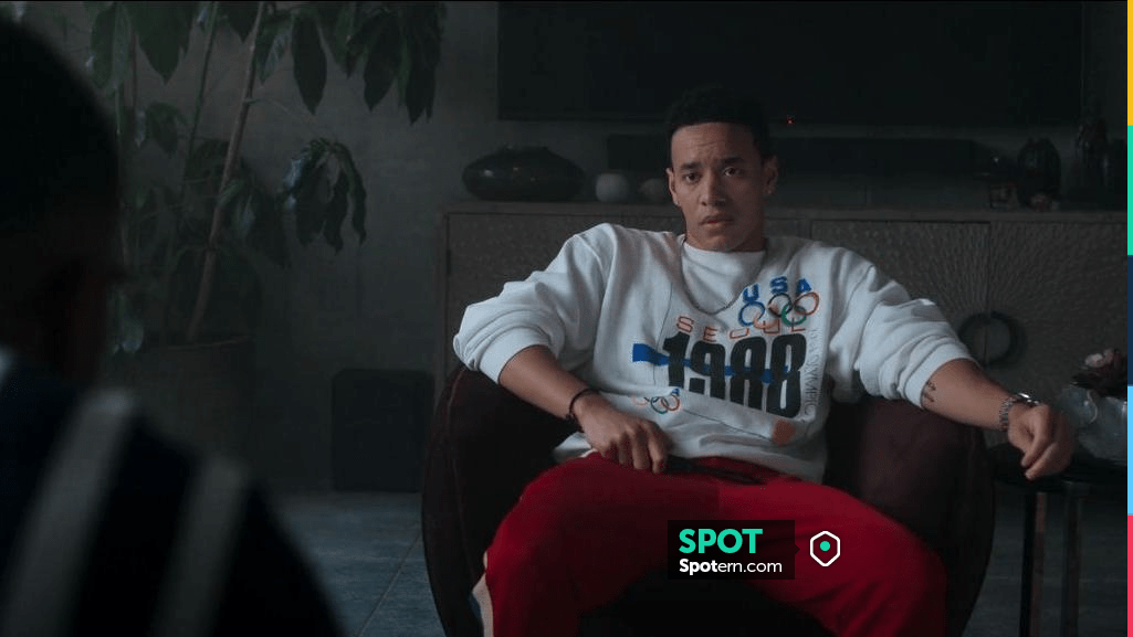 Gucci Side Stripe Red Joggers worn by Apollo Burns(Dominic Goodman) as ...