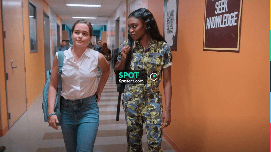 Bp + Wildfang Utility Short Sleeve Camo Jumpsuit worn by Calliope Burns ...