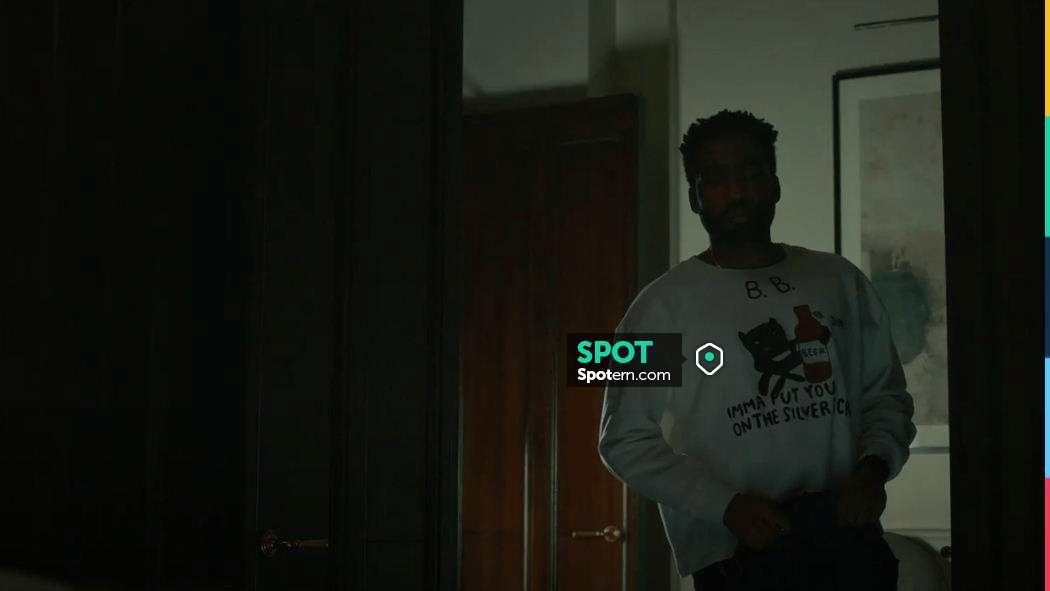 Bode Cotton-Jersey Sweatshirt worn by Earnest 'Earn' Marks (Donald ...