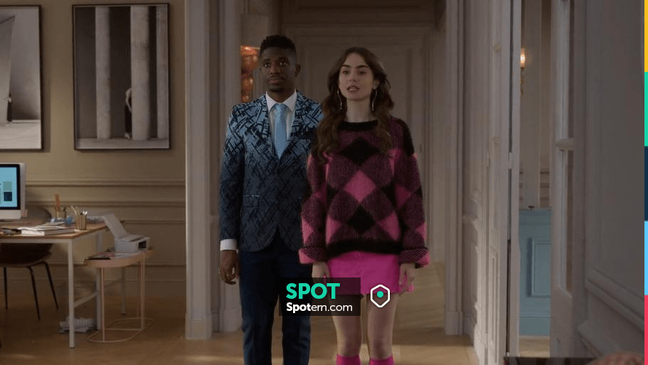 Chiara Ferragni Denim Skirt worn by Emily Cooper (Lily Collins) as seen ...