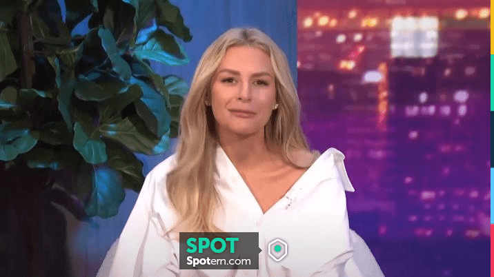Balenciaga Poplin Wing Shirt worn by Morgan Stewart as seen in E! News ...