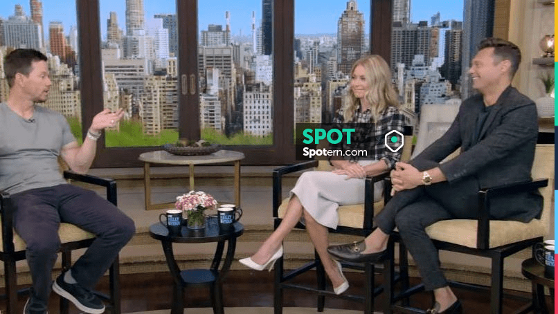 Saint Laurent Plaid Neck-Tie Silk Blouse worn by Kelly Ripa as seen in ...