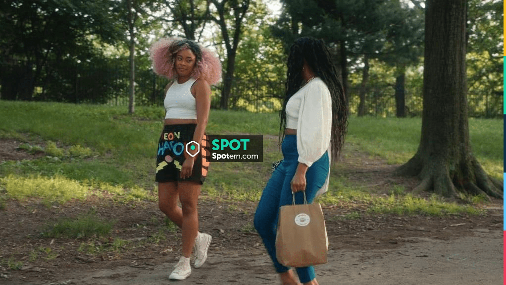 Walter Van Beirendonck Neon Shadow Shorts worn by Phoebe (Phoebe ...