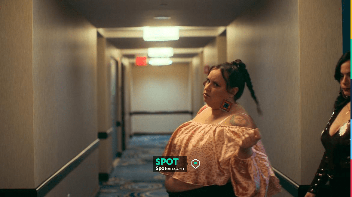 Asos Design Curve Off Shoulder Ruffle Crop Top worn by Bev (Jana ...