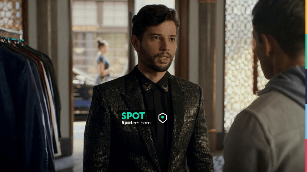 Saint Laurent Embellished Collar Shirt worn by Sam Jones (Rafael de la ...