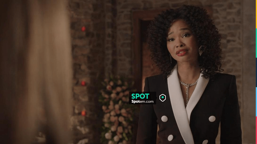 Balmain Shawl-Collar Double-Breasted Jacket worn by Monica Colby ...