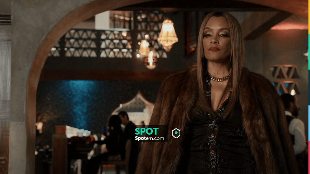 Nanushka Faux Fur Wrap Coat worn by Dominique Deveraux (Michael Michele ...