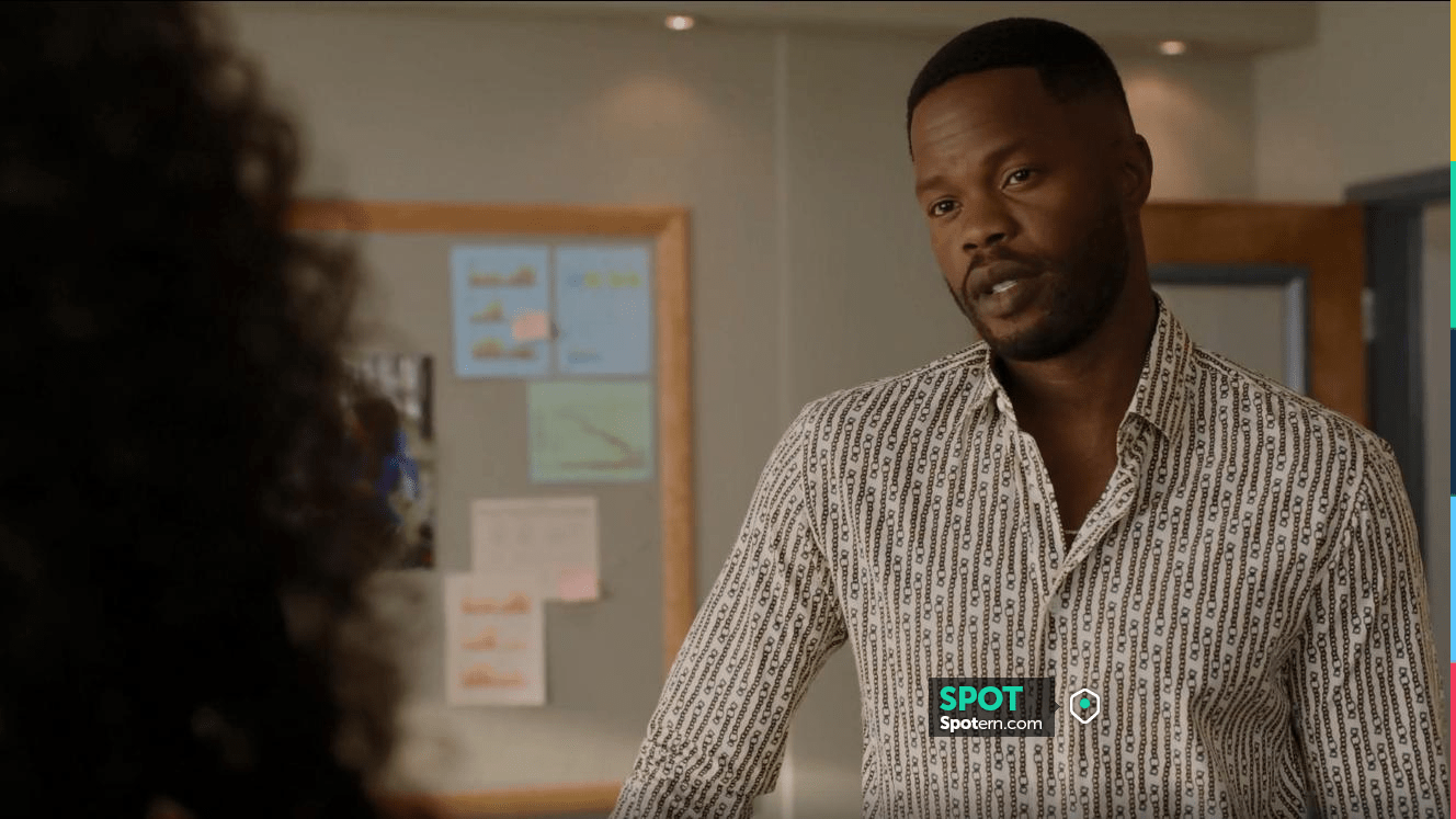 Salvatore Ferragamo Chain Link Gancini Shirt worn by Jeff Colby (Sam ...