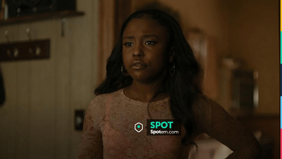 Acne Studios Long Sleeve Estrelle Vcarpet Print Mesh Top worn by Mariah Gordon as seen in The ...