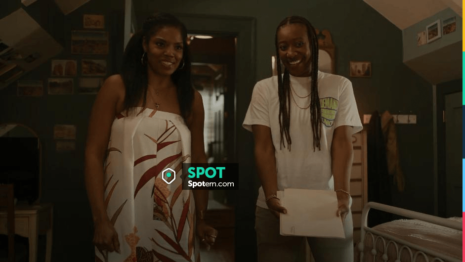 Anthropologie The Waistless Maxi Jumpsuit worn by Nina Williams (Tyla ...