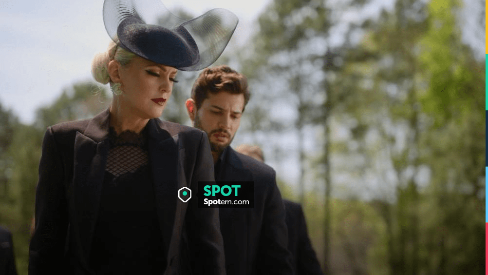 Alexander McQueen High Low Sheer Wool Silk Jacket worn by Alexis Carrington (Elaine Hendrix) as ...