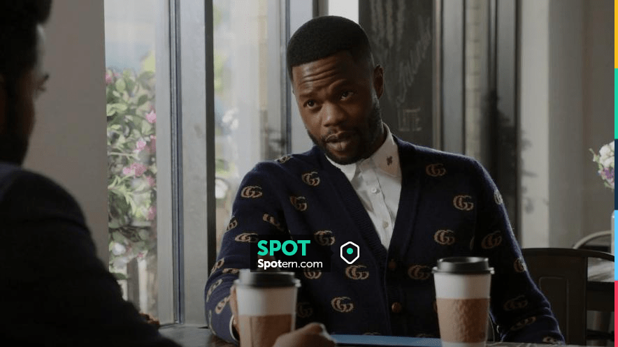 Gucci GG Marmont Jacquard Wool Cardigan worn by Jeff Colby (Sam Adegoke ...