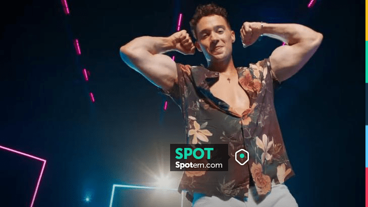 Asos Om­bre Flo­ral Place­ment Shirt In Pur­ple worn by Joey Roppo as ...