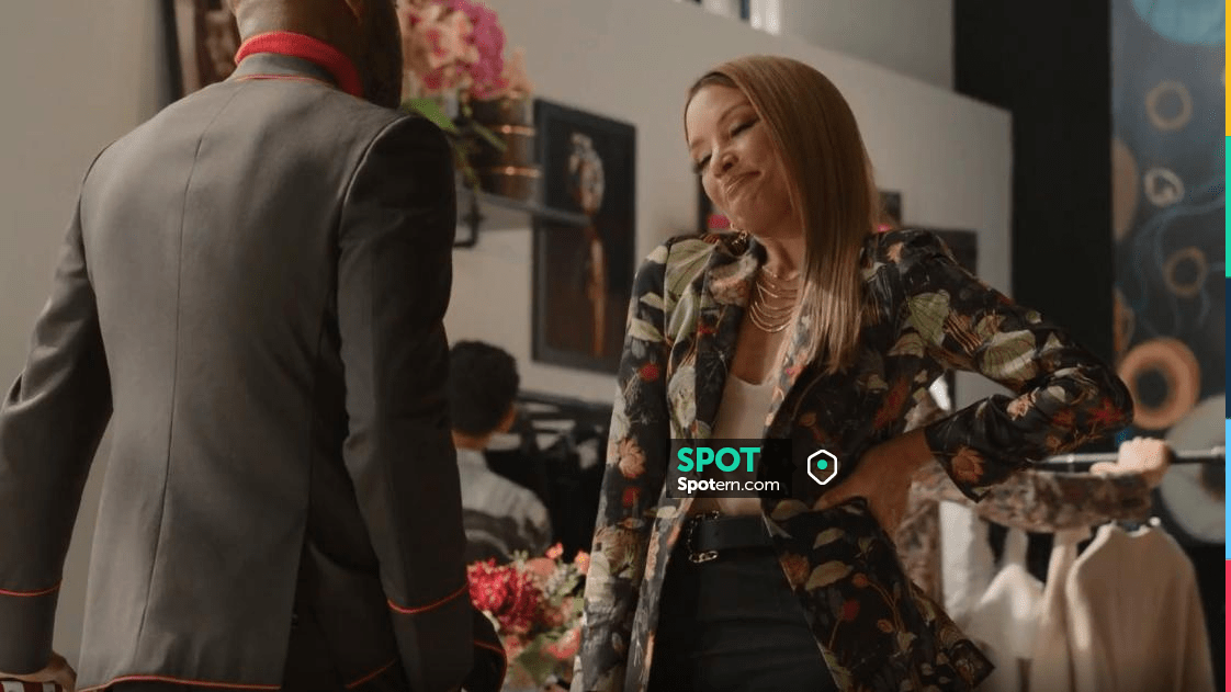 Etro Floral Tiger Metallic Jacquard Blazer worn by Dominique Deveraux ...