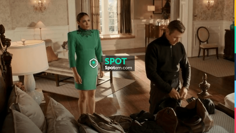 Andrew Gn Crystal Embellished Twill Mini Dress worn by Cristal Jennings ...