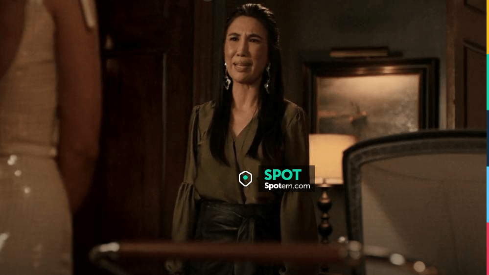 Michael Kors Hammered Stain Wrap Top worn by Ellen (Grace Junot) as ...