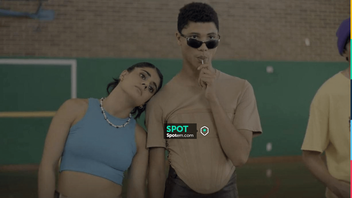 Dion Lee Beige Corset T-Shirt worn by Darren rivers (James Majoos) as ...