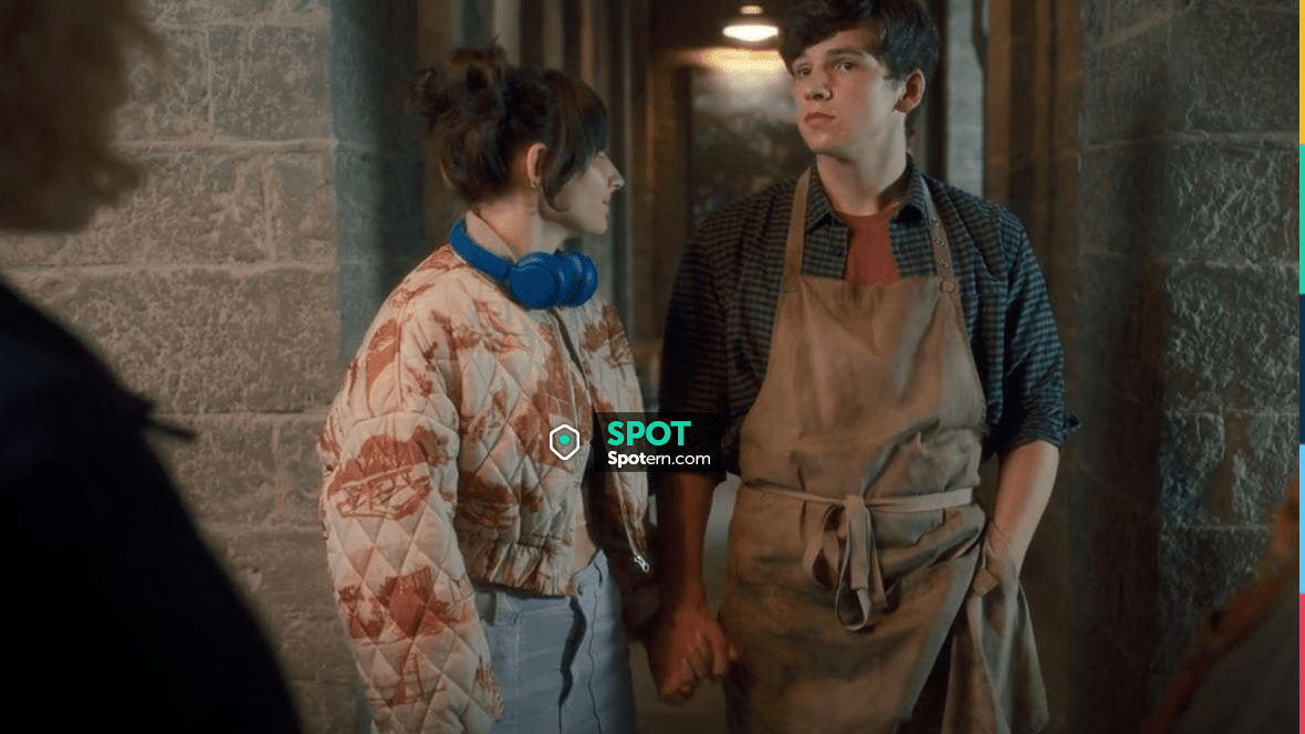 Collusion Quilt­ed Bomber Jack­et with Photographic Print worn by Musa ...