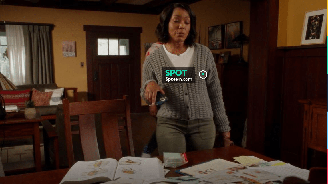 Theory Textural Hanelee Cardigan worn by Athena Grant (Angela Bassett ...