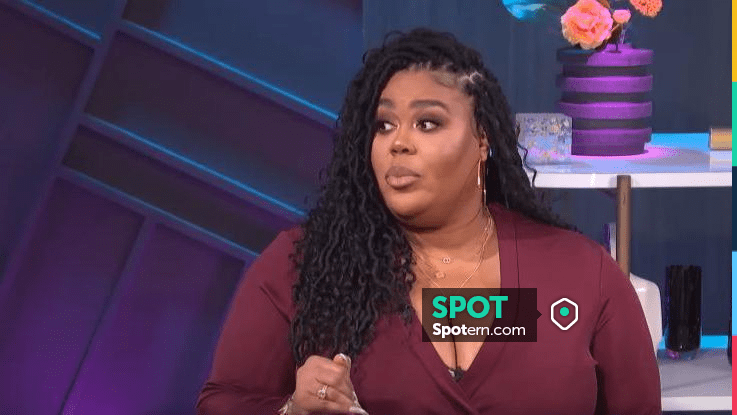 Nina Parker Trendy Plus Size Crossover Bodysuit porté par Nina Parker ...