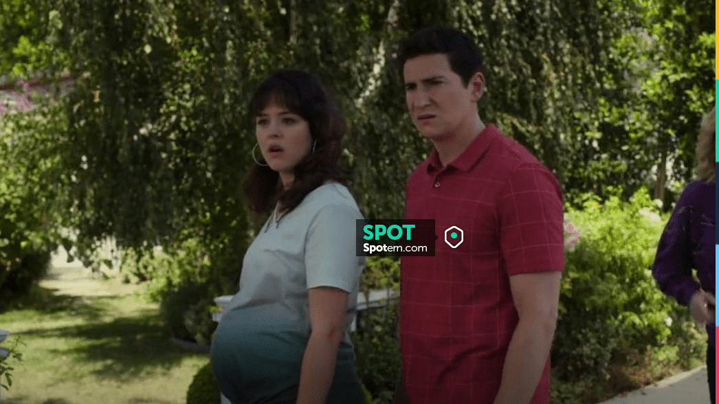 Van Heusen Flex Short Sleeve Stretch Windowpane Polo Shirt worn by Geoff Schwartz (Sam Lerner ...