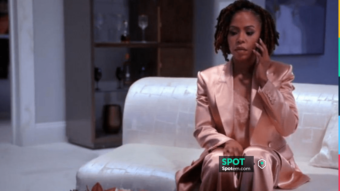 Alexander McQueen Satin-effect Wide Leg Pants worn by Andrea 'Andi ...