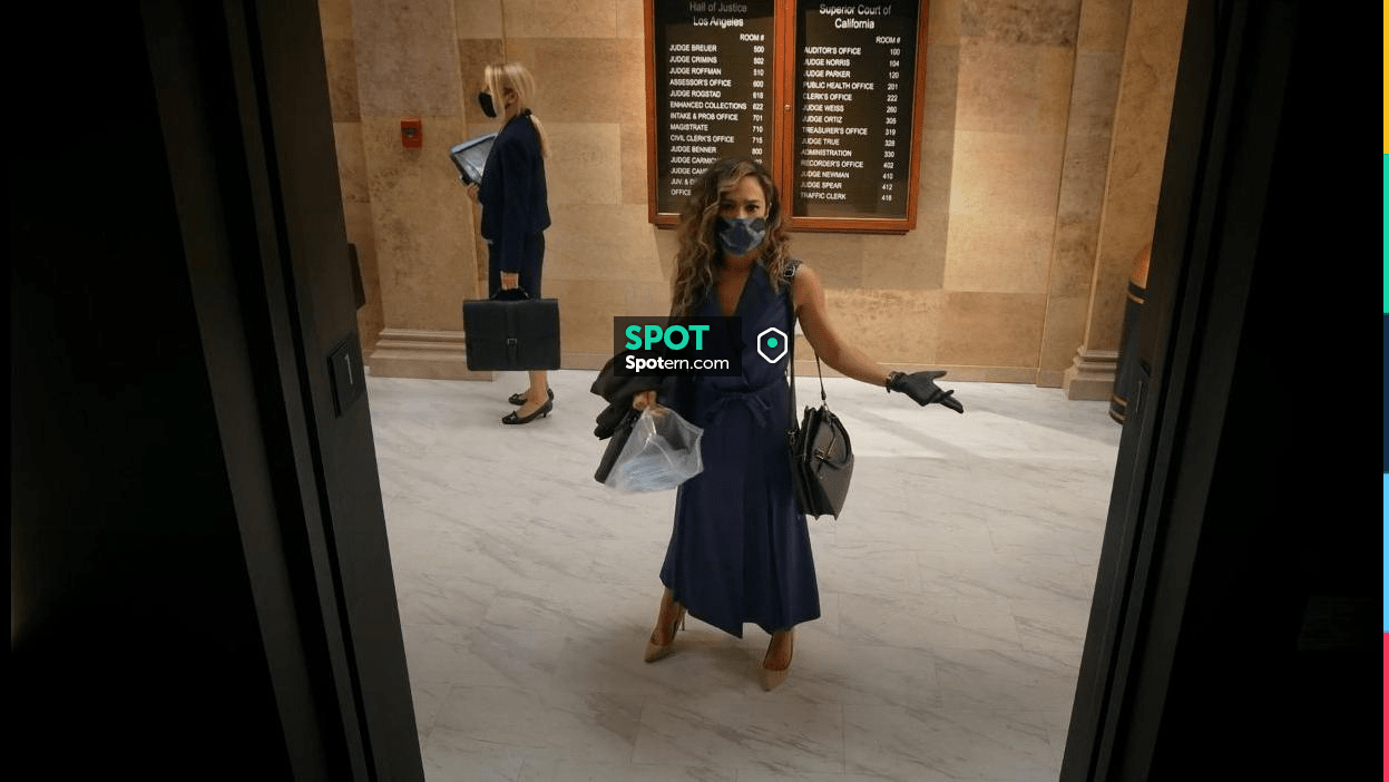 Jason Wu Belted Satin Wrap Midi Dress worn by Emily Lopez (Jessica ...