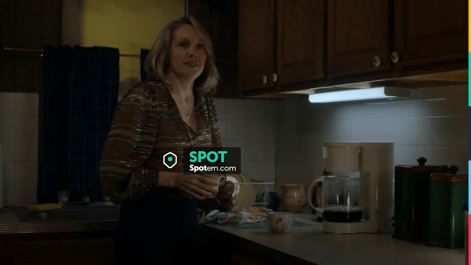 Fashionspaceart Sheer Brown Btriped Silk Blouse worn by Dottie Ryan ...