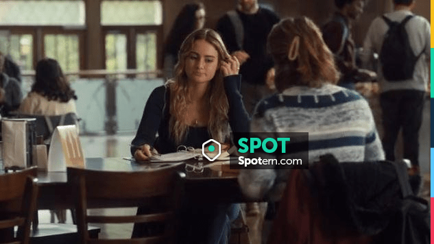 PISTOLA Taryn Long Sleeve Sweetheart Sweater in Navy worn by Lucy ...