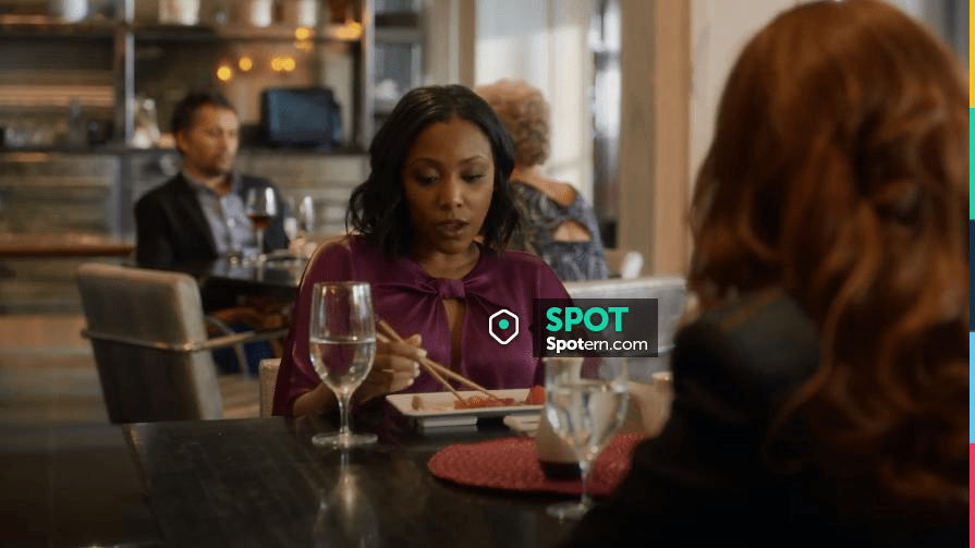 Zara Knotted Satin Effect Blouse worn by Kayla Taylor-Roman (Meagan ...