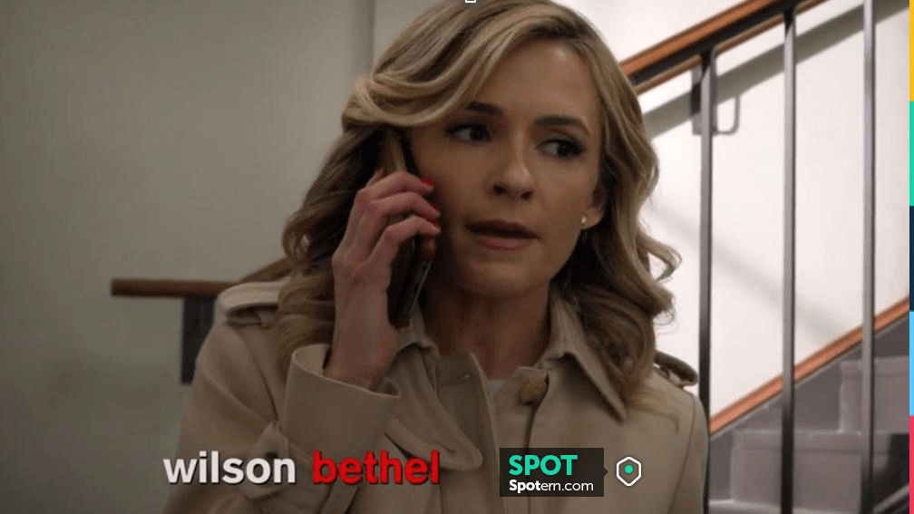 Sandro Pleated Trench Coat worn by Amy Quinn (Lindsey Gort) as seen in ...