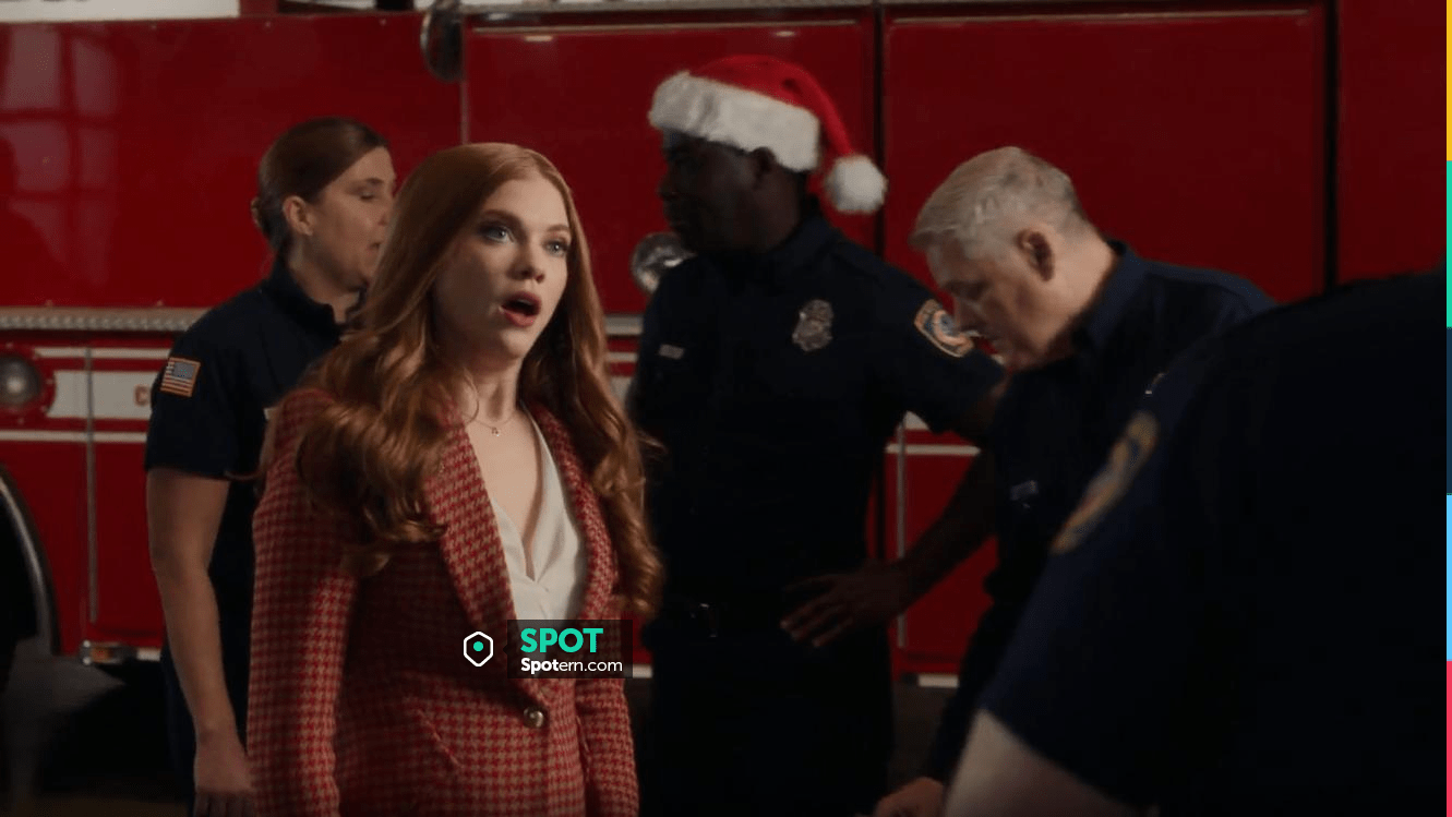 L'Agence Chamberlain Houndstooth Blazer worn by Taylor Kelly (Megan West) as seen in 9-1-1 ...