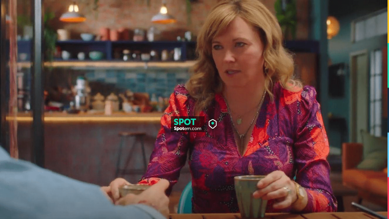 Zara Draped Floral Top worn by Alexa Crowe (Lucy Lawless) as seen in My ...
