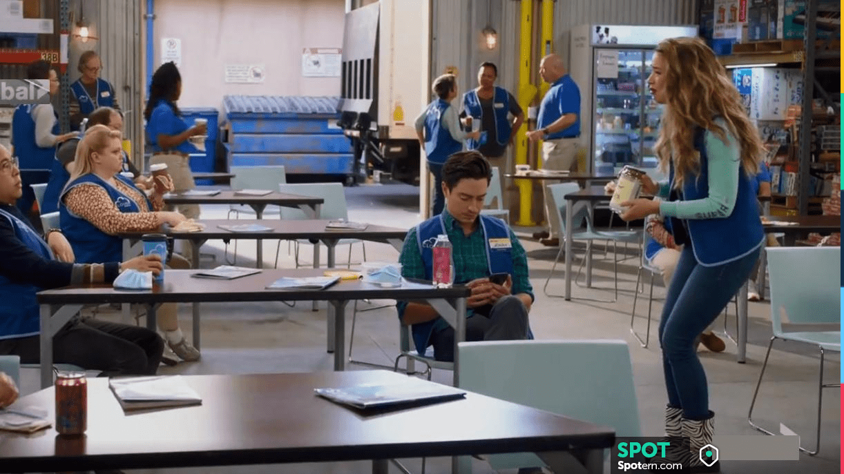 Ugg Ze­bra print worn by Cheyenne (Nichole Bloom) as seen in Superstore ...