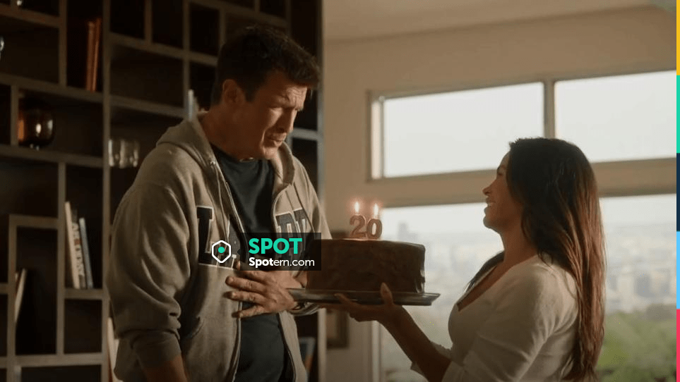 LAPD Twill Full Zip Hoodie worn by John Nolan (Nathan Fillion) as seen ...