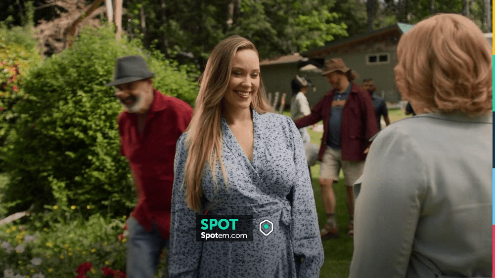 Wild Fable Blue Floral Wrap Dress worn by Jess O'Brien (Laci J Mailey ...