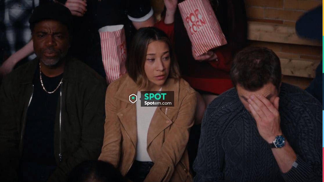 H&M Suede Biker Jacket worn by Sarah Truong (Mayko Nguyen) as seen in ...