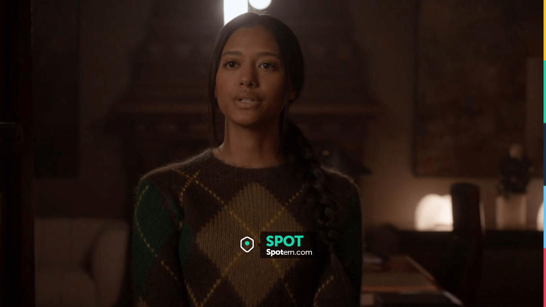 Kenzo Brown Argyle Sweater worn by Sonya Karp (Jonetta Kaiser) as seen ...