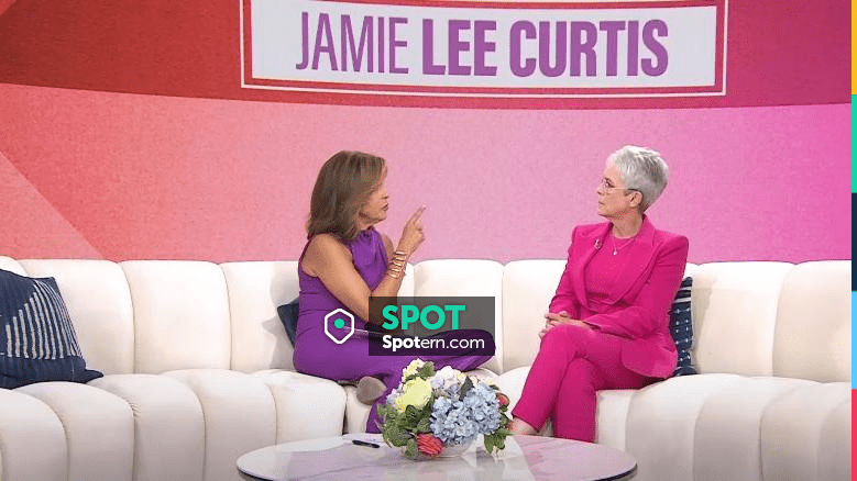 Combinaison noire Halo Corrine Draped Bodice Wide Leg portée par Hoda ...