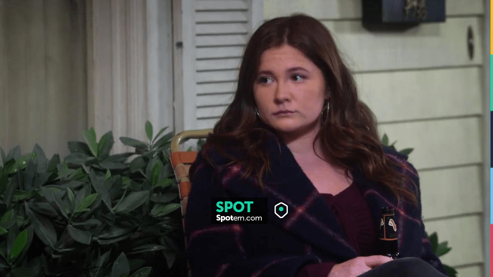 Ted Baker Long Wrap Coat worn by Harris Conner-Healy (Emma Kenney) as seen in The Conners ...