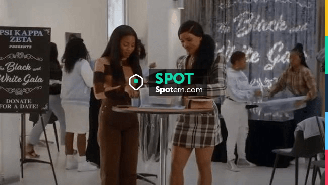 A.L.C. James Checkered Turtleneck Top worn by Thea Mays (Camille Hyde ...